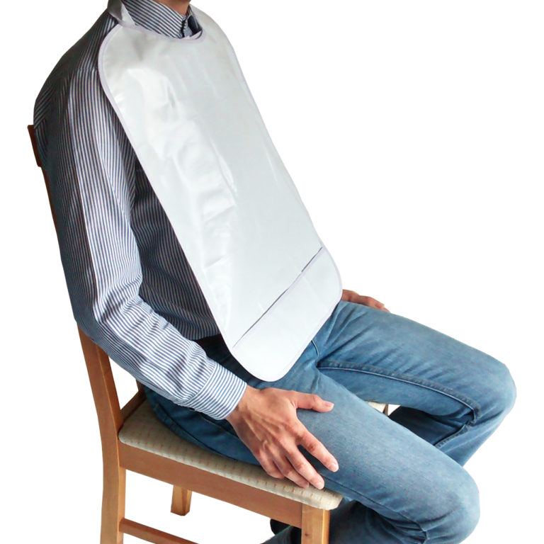 Reusable Adult Vinyl Bib White Adult Plastic Bibs